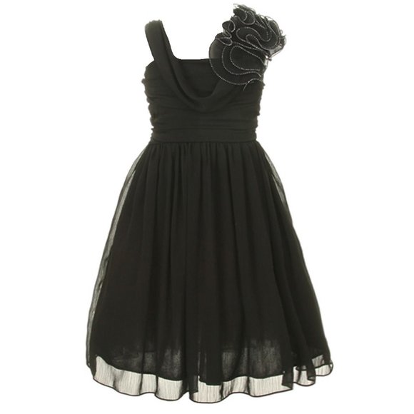 BNY Corner | Dresses | Little Girls Adorable Yoru Chiffon One Shoulder ...